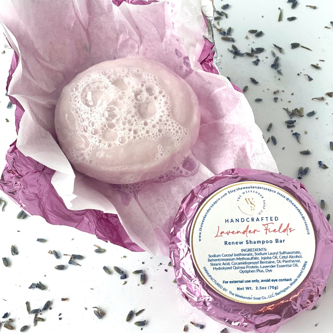 Natural Shampoo Bar With Travel Case Shampoo for Colored Hair Lavender ...
