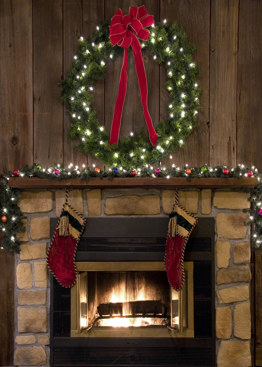 Christmas Fireplace , Vinyl Banner , SHIPS OUT IN 24HRS * , 13 Oz Vinyl ...