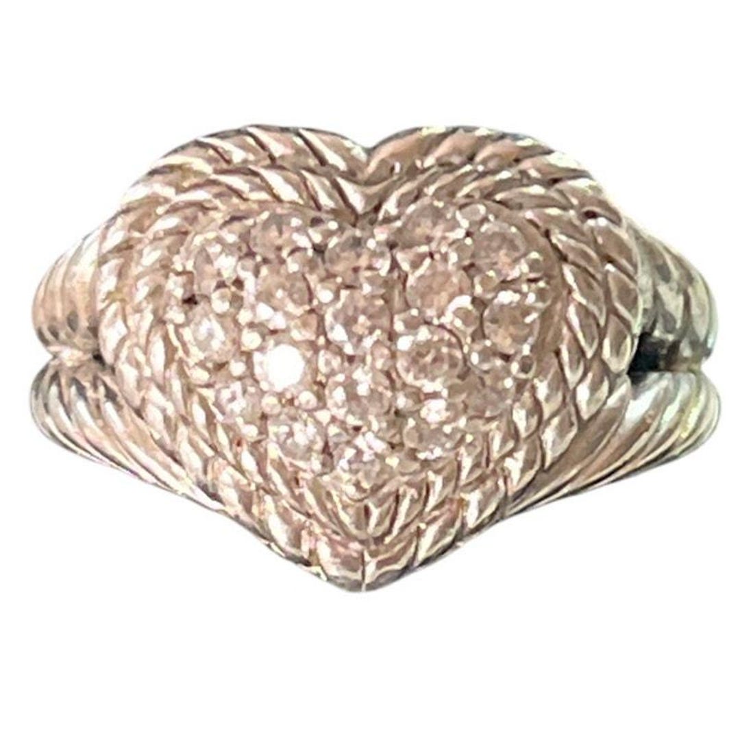 Judith Ripka Pave CZ Heart Ring Sterling Silver - Etsy