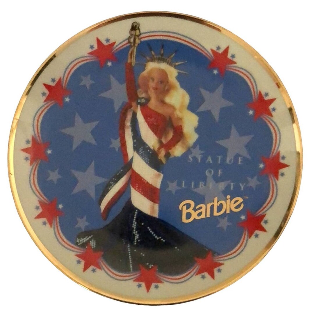 Barbie statue of Liberty, Limited Edition Plate - Etsy