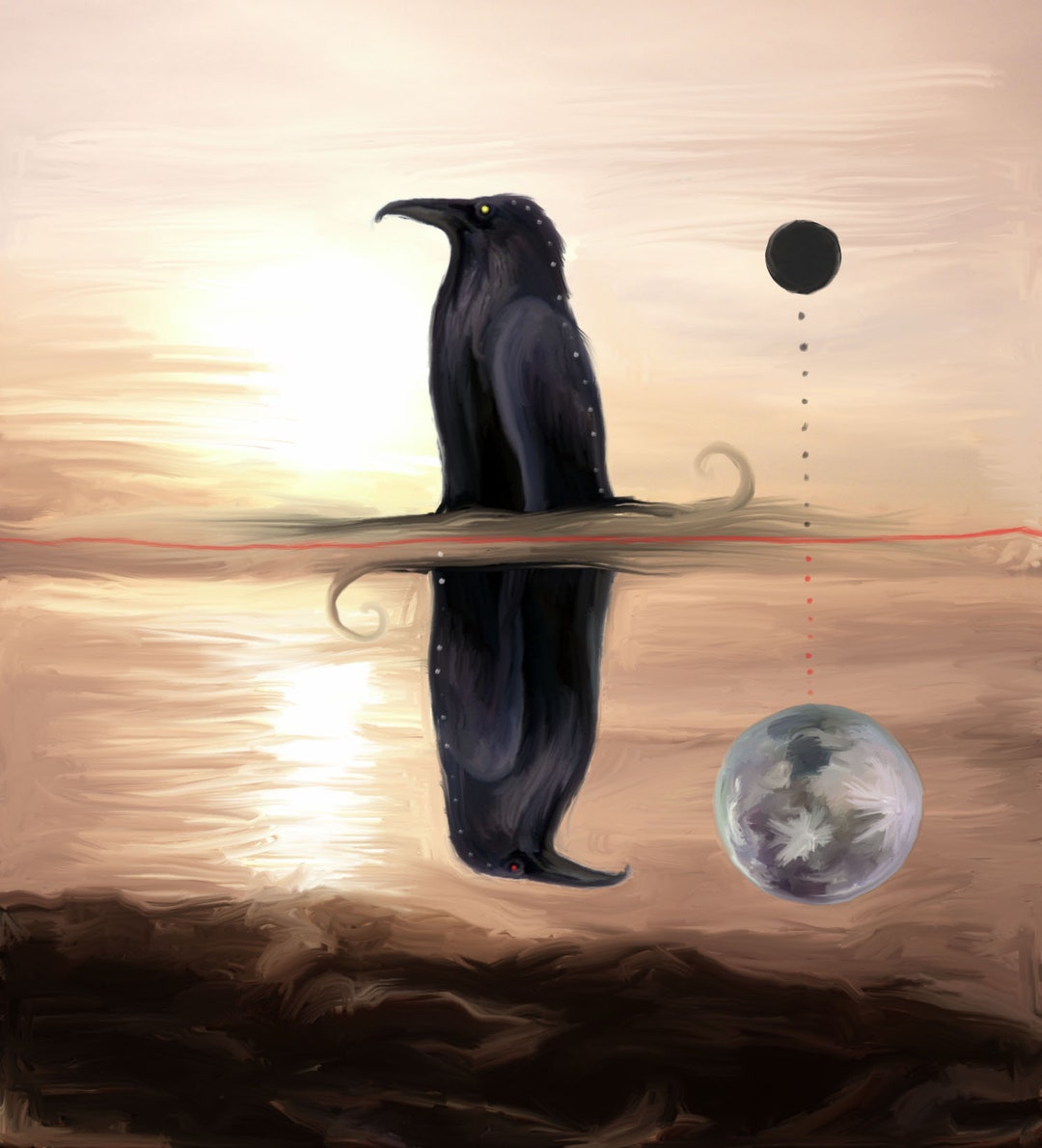 Crow Painting, Raven, Painting Print, Native American Art, Mi'kmaq ...