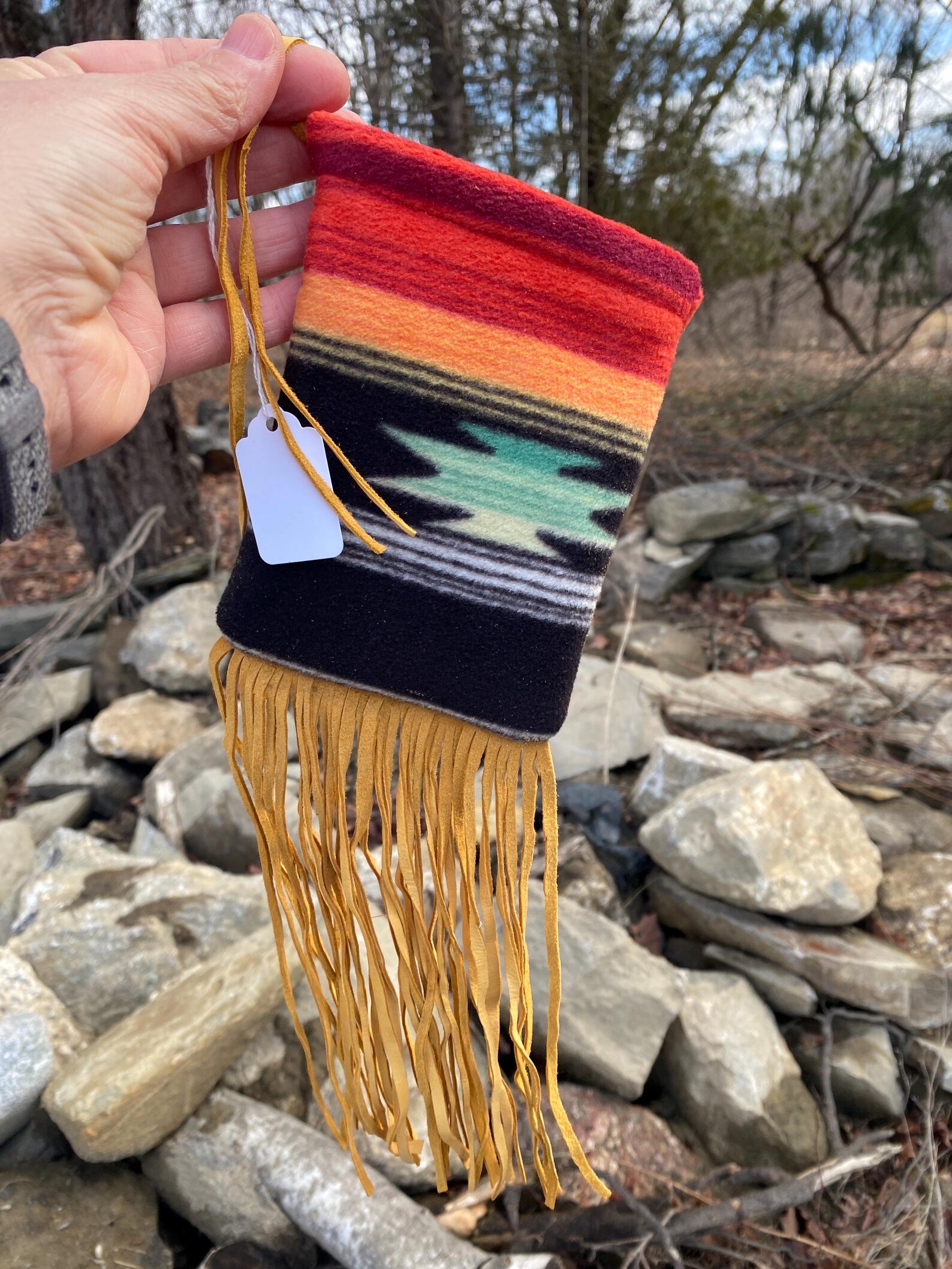Small Bag, Fleece Pouch, Native American Bag, Native Design Bag, Purse ...