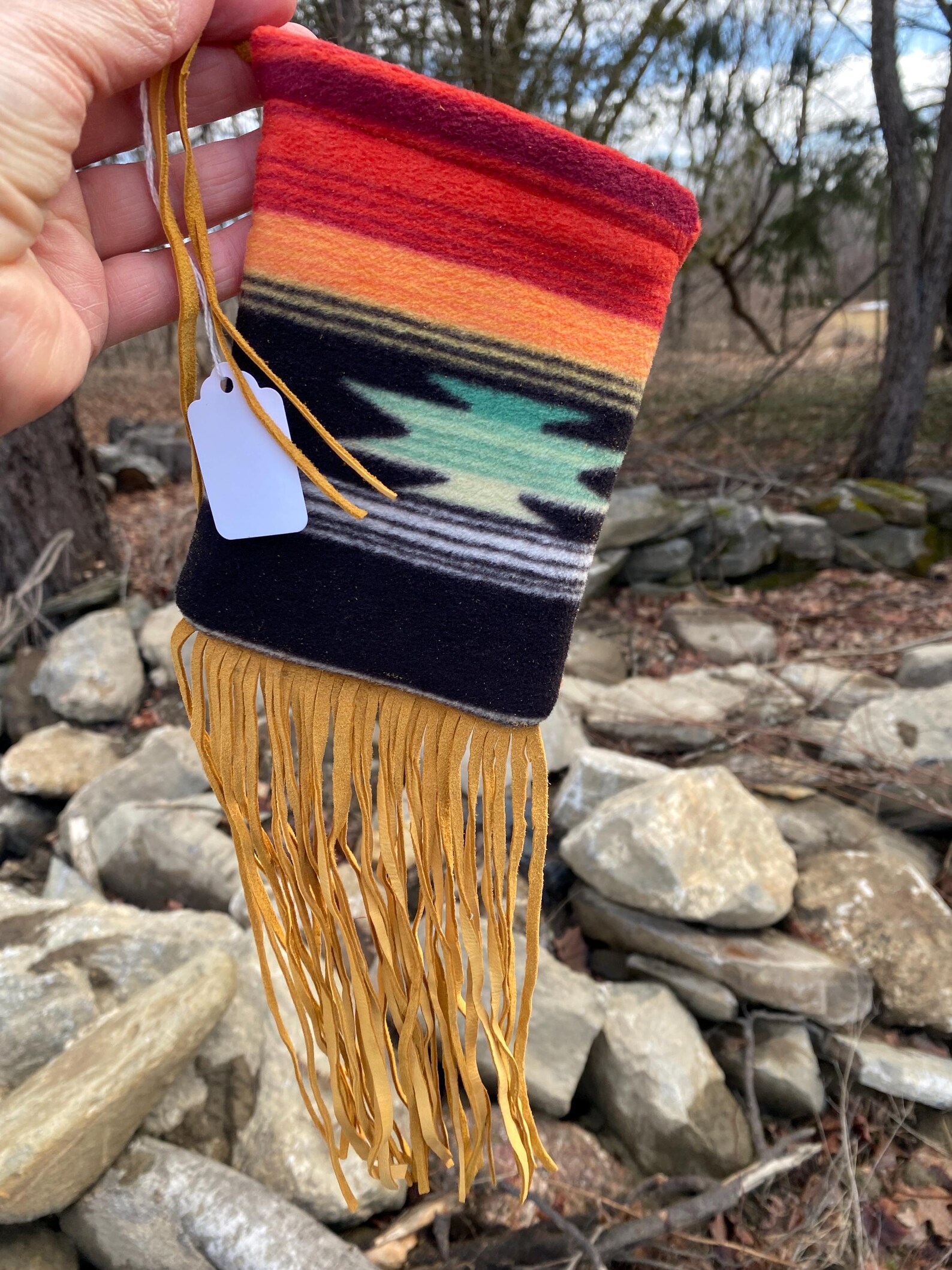 Small Bag, Fleece Pouch, Native American Bag, Native Design Bag, Purse ...