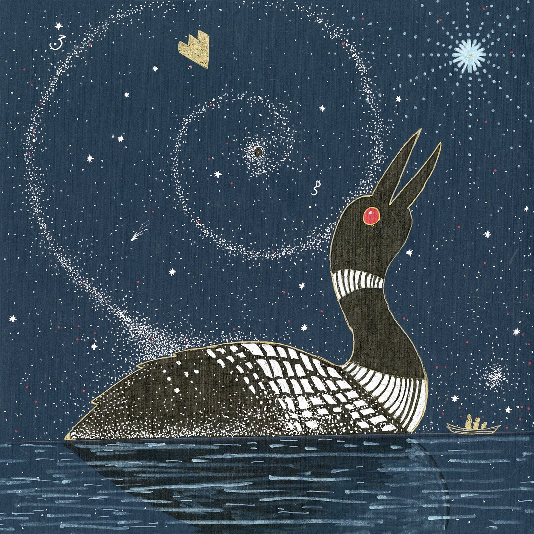 Loon's Cry to the Universe, Mi'kmaq Native American Art, Signed by ...