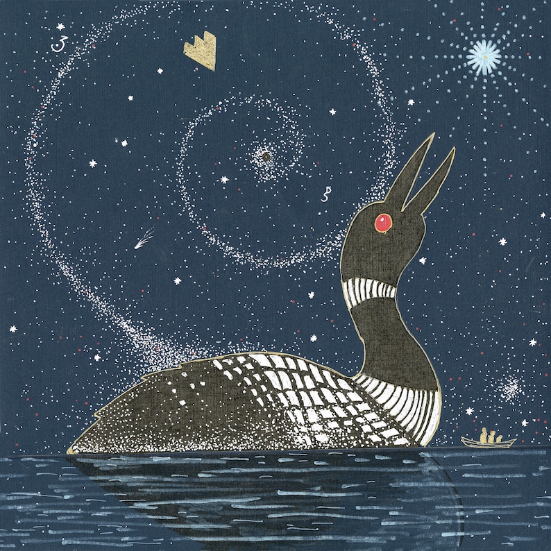 Loon's Cry to the Universe, Mi'kmaq Native American Art, Signed by ...