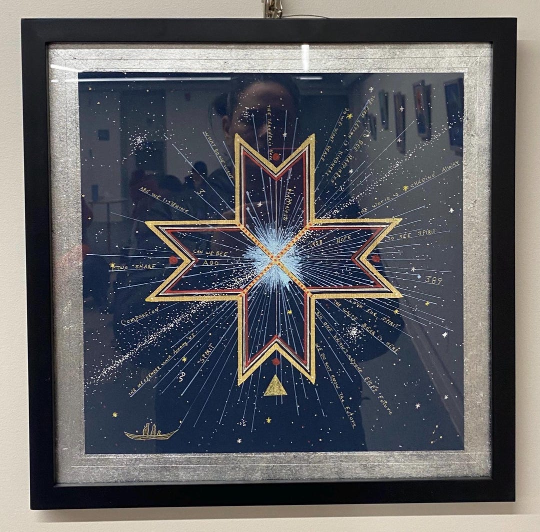 Silver Leafed Hand Finished Northern Star, Mi'kmaq Native American Art ...