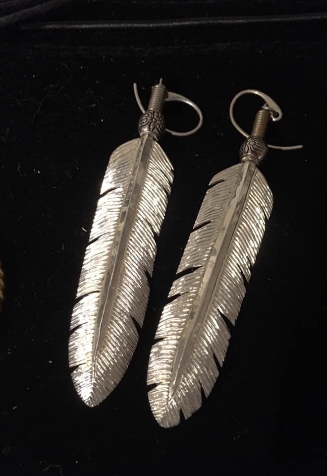 Hand Engraved Silver Feather Earrings, Native American Made Jewelry - Etsy