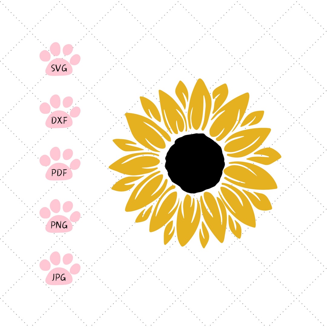Sunflower Dxf, Sunflower Svg, Sunflower for Cricut, Sunflower Cut File ...