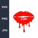 Dripping Red Lips SVG Instant Download SVG, PNG, Jpg Digital Download ...