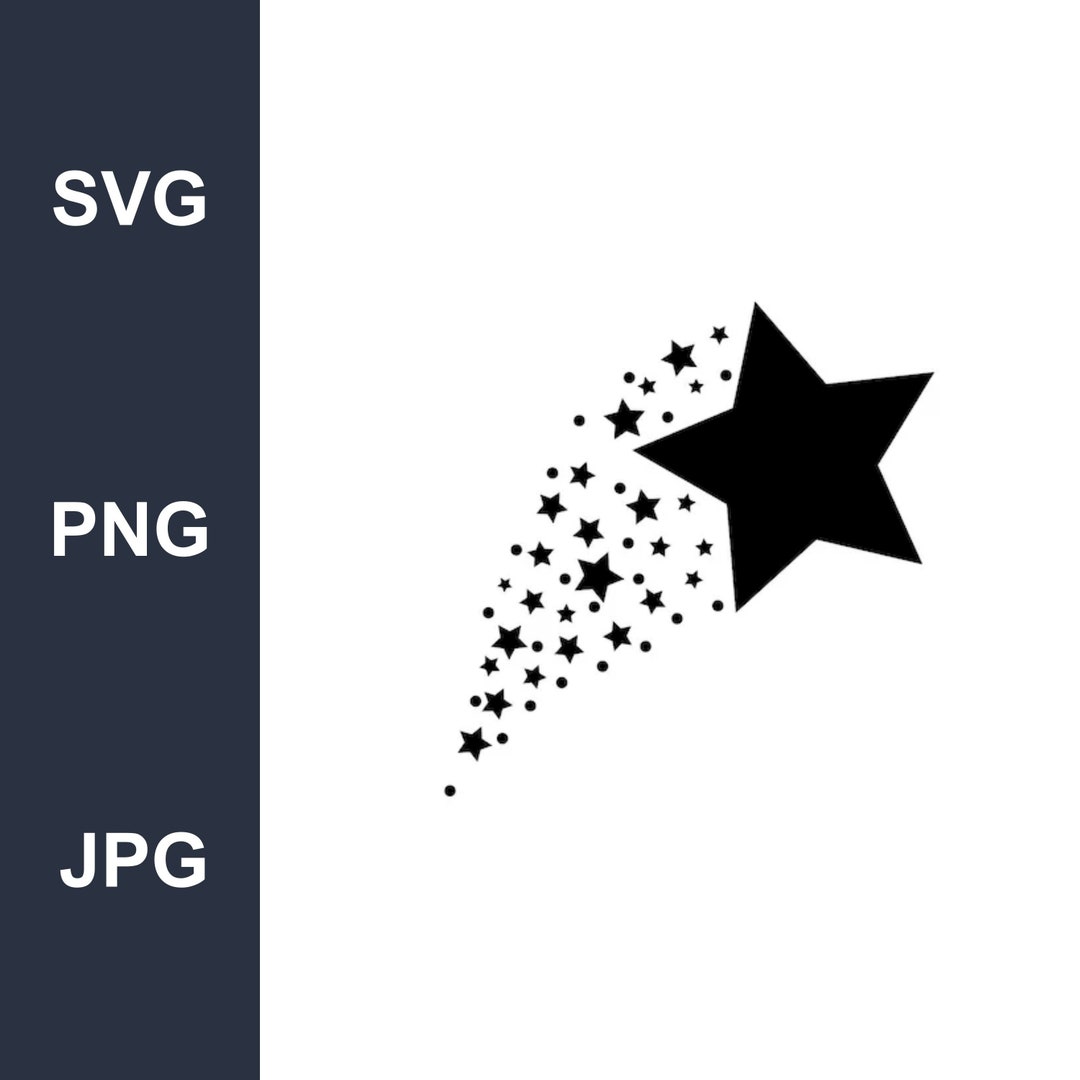 Shooting Star With Star Dust SVG Instant Download SVG, PNG, Jpg Digital ...