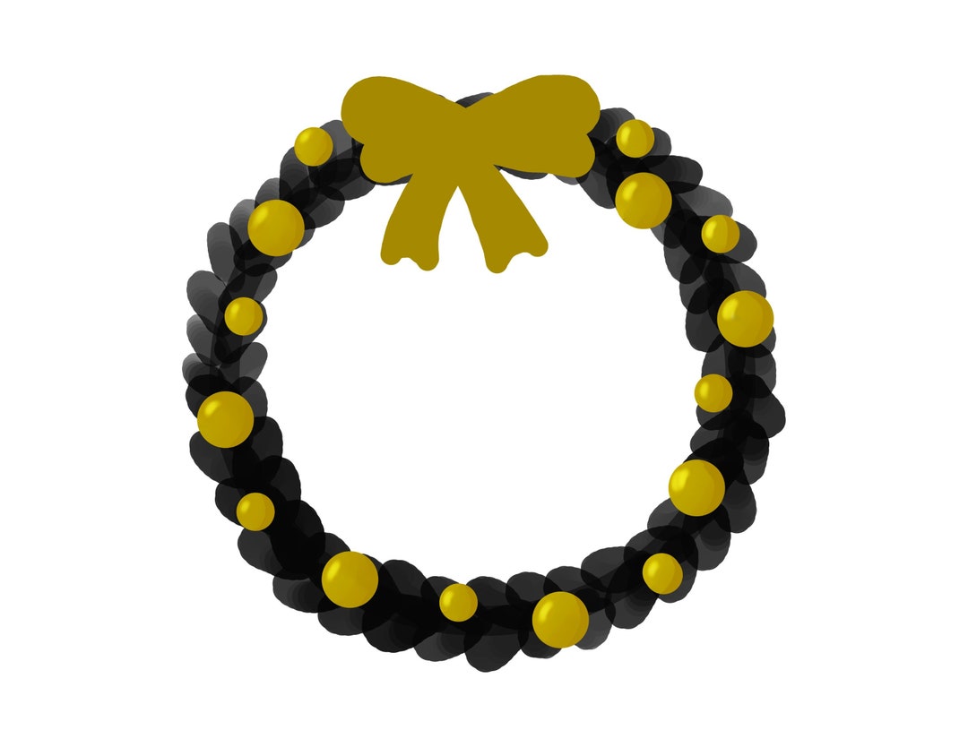 Black and Gold Wreath SVG Instant Download SVG, PNG, Jpg Digital ...