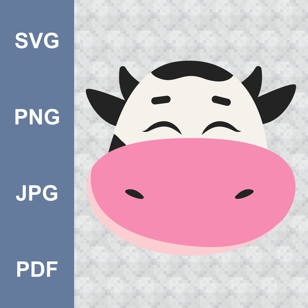Cow Face Svg, Cow Svg, Cow Cut File, Cow Head, Farm Animal, Cow Clip ...
