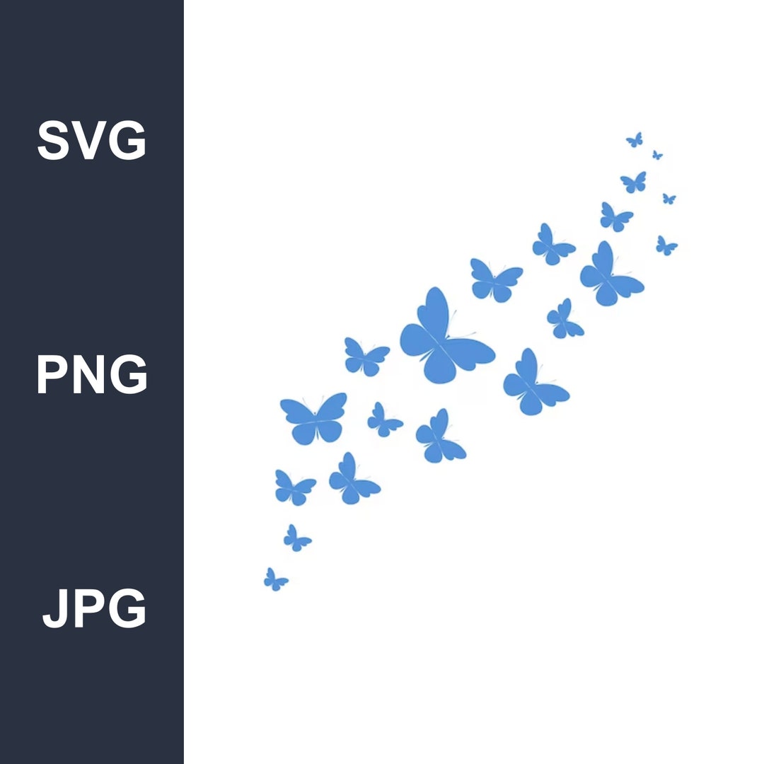 Blue Butterflies SVG Instant Download SVG, PNG, Jpg Digital Download - Etsy