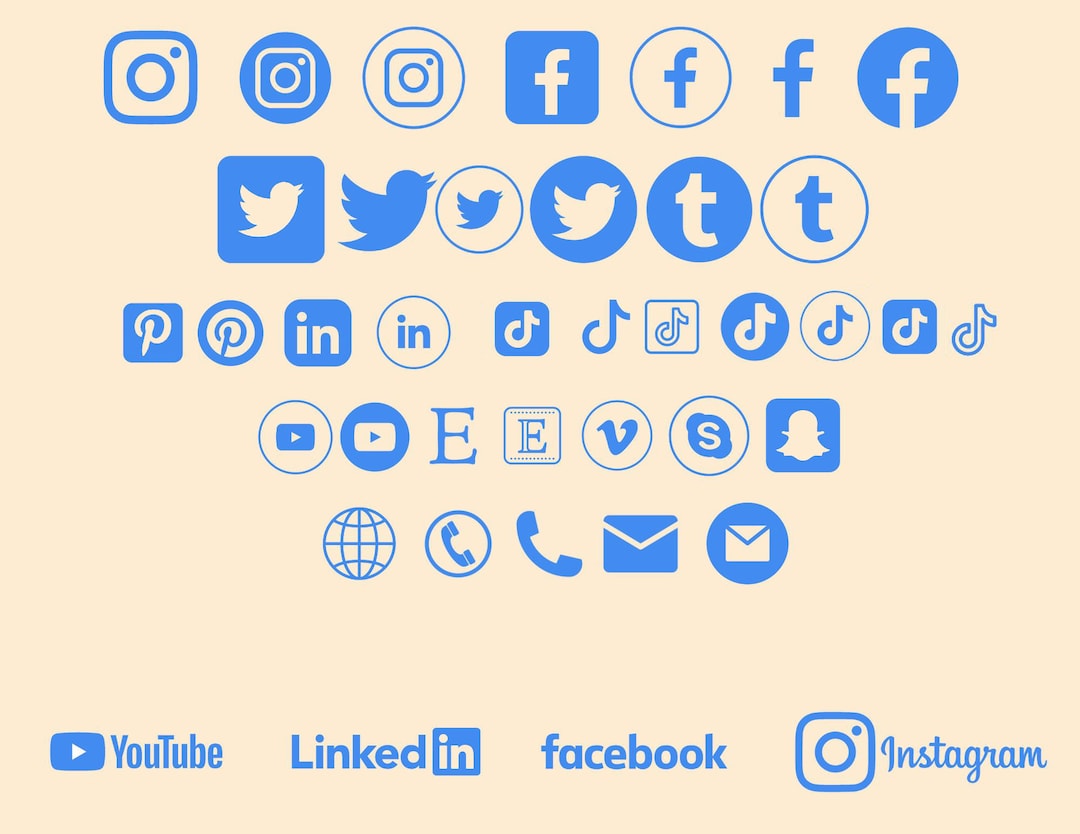Social Media Baby Blue Transparent Icons SVG Bundle | 41 Icon Logos ...