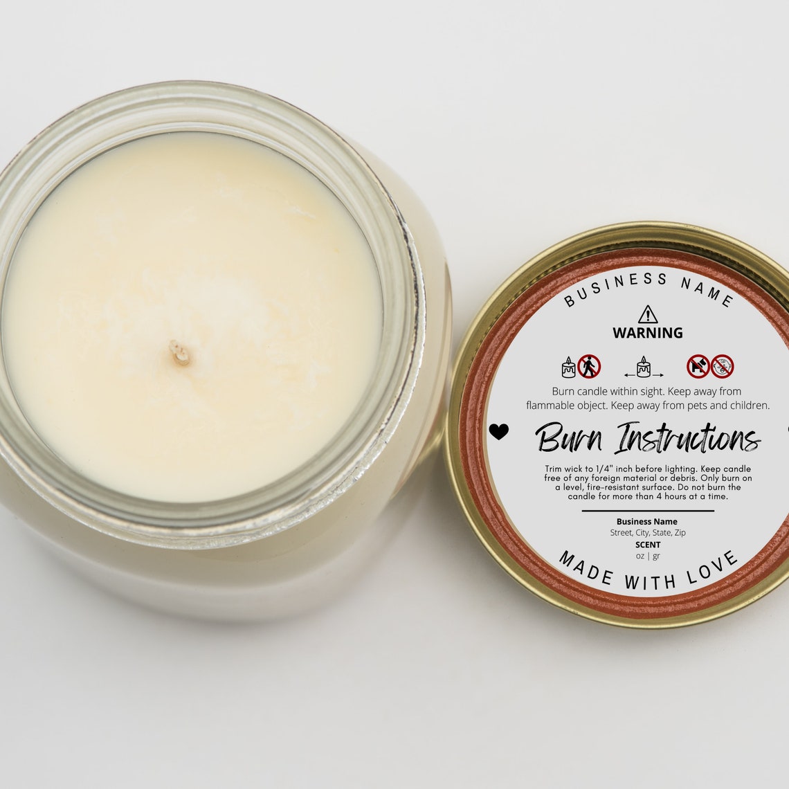 DIGITAL DOWNLOAD Candle Warning Label Template Fire Safety - Etsy