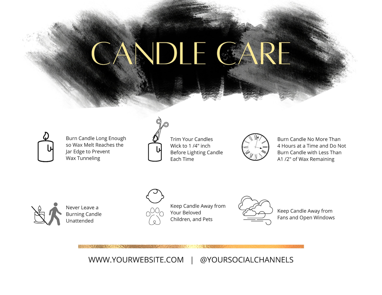 Editable Candle Care Card Printable Candle Care Template - Etsy