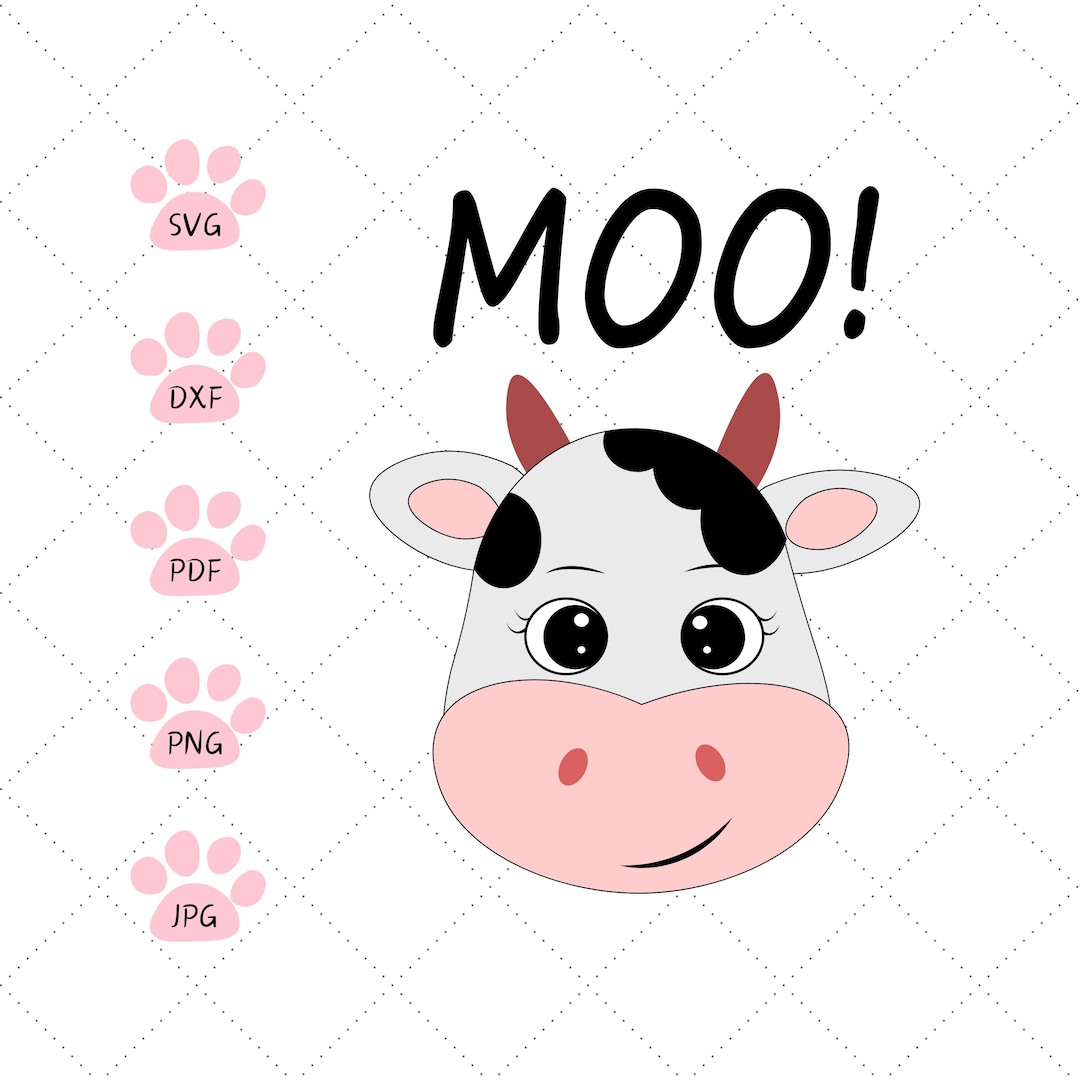 Cow Face Svg, Cow Girl Svg, Cow Cut File, Cow Head, Farm Animal, Cow ...