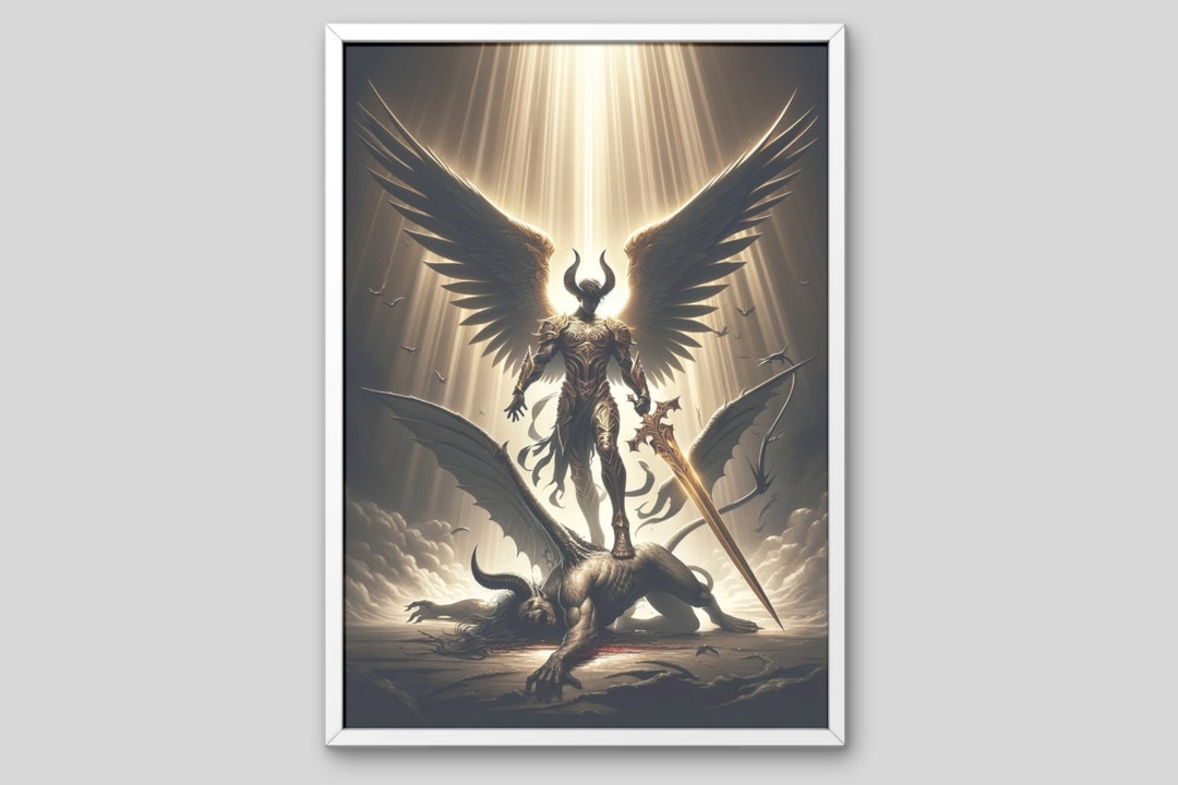 Triumph of Good Over Evil, Digital Download Prints, Living Room Decor ...