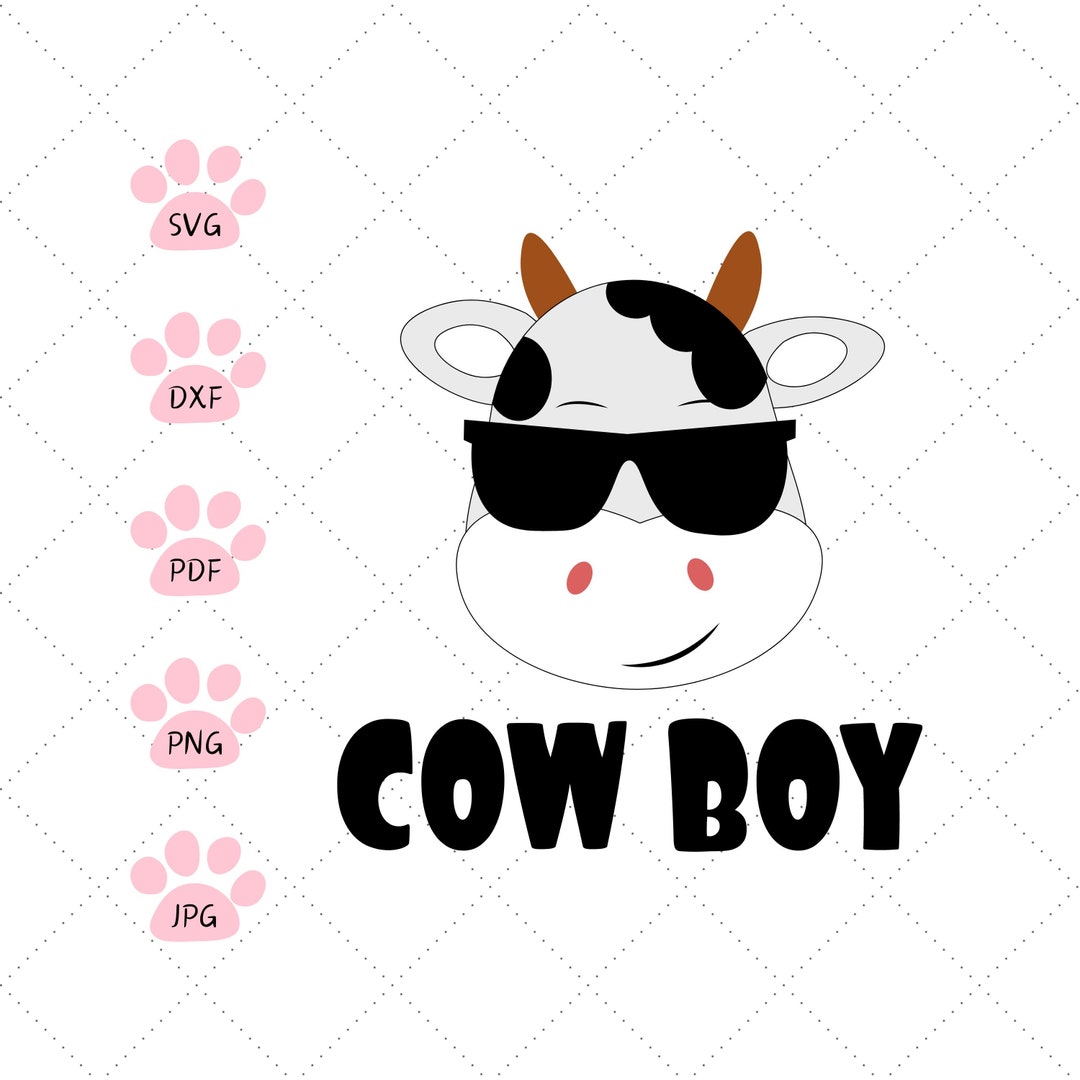 Cow Face Svg, Cow Boy Svg, Cow Cut File, Cow Head, Farm Animal, Cow ...