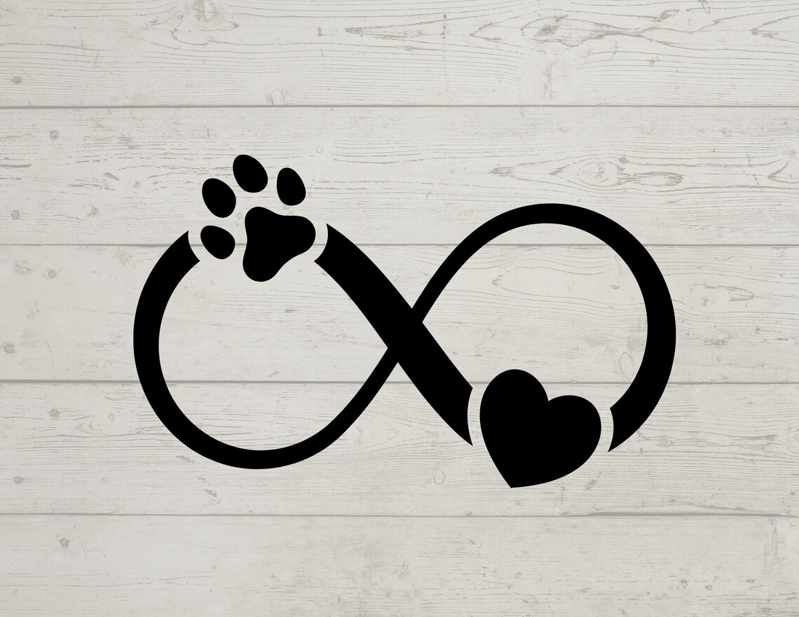 Tattoo Stencil Infinity Paw Print Dog Love SVG PNG Digital - Etsy