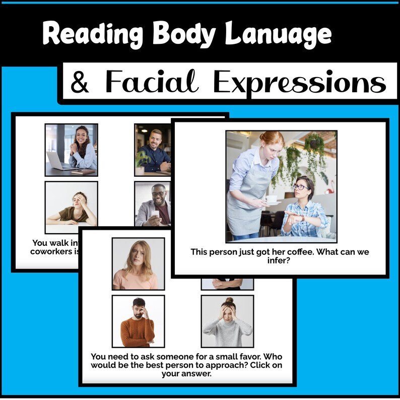 Reading Body Language & Facial Expressions Boom Cards Deck - Etsy