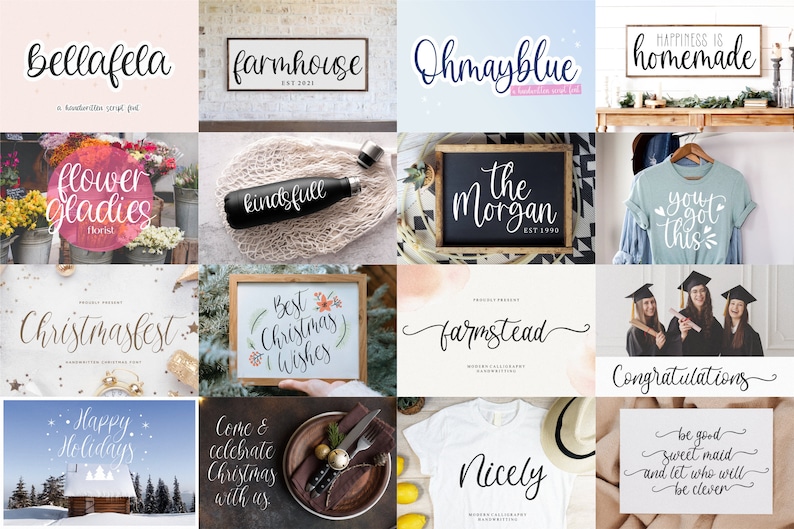 150 Handwritten Fonts Bundle: Calligraphy, Script, Cricut (commercial ...