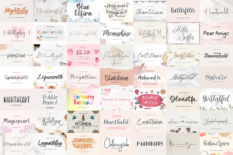 Crafting Handwritten Font Bundle Cricut Fonts Procreate - Etsy