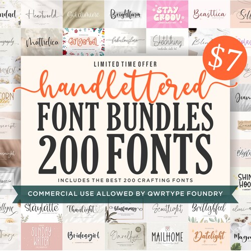 Calligraphy Font Bundle Wedding Font Bundle Handwritten - Etsy