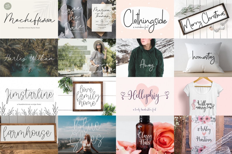 150 Handwritten Fonts Bundle: Calligraphy, Script, Cricut (commercial ...