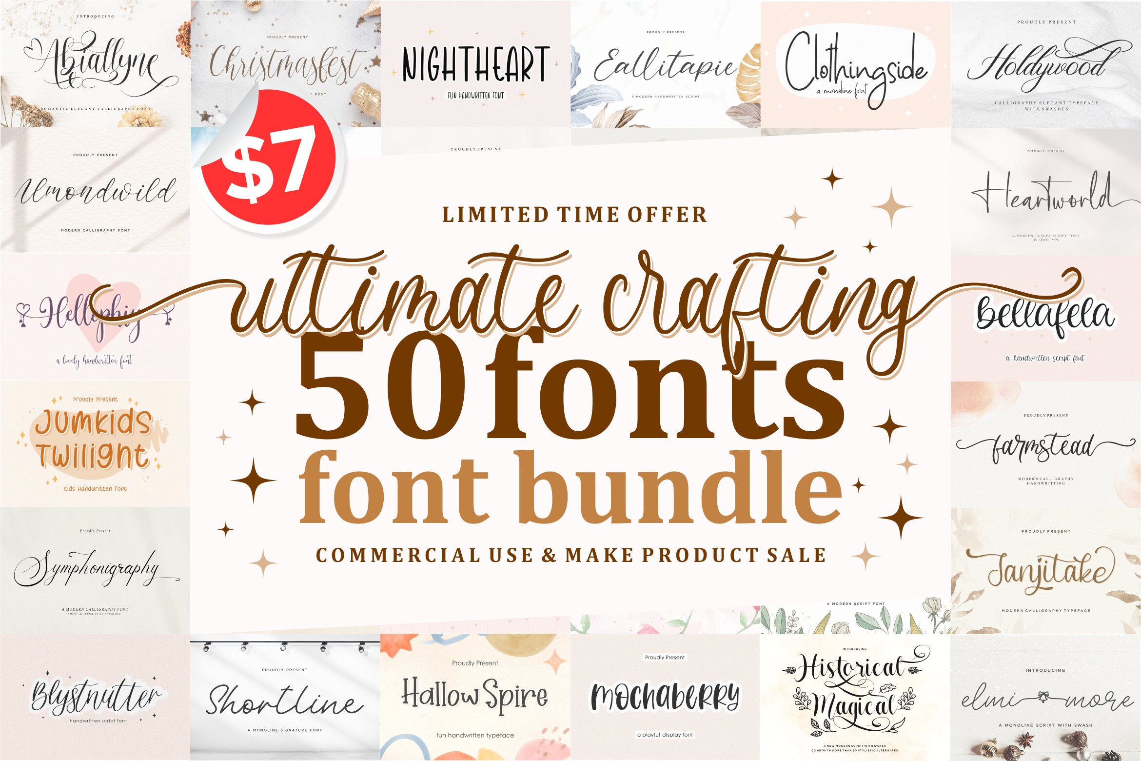 Crafting Handwritten Font Bundle Cricut Fonts Procreate - Etsy