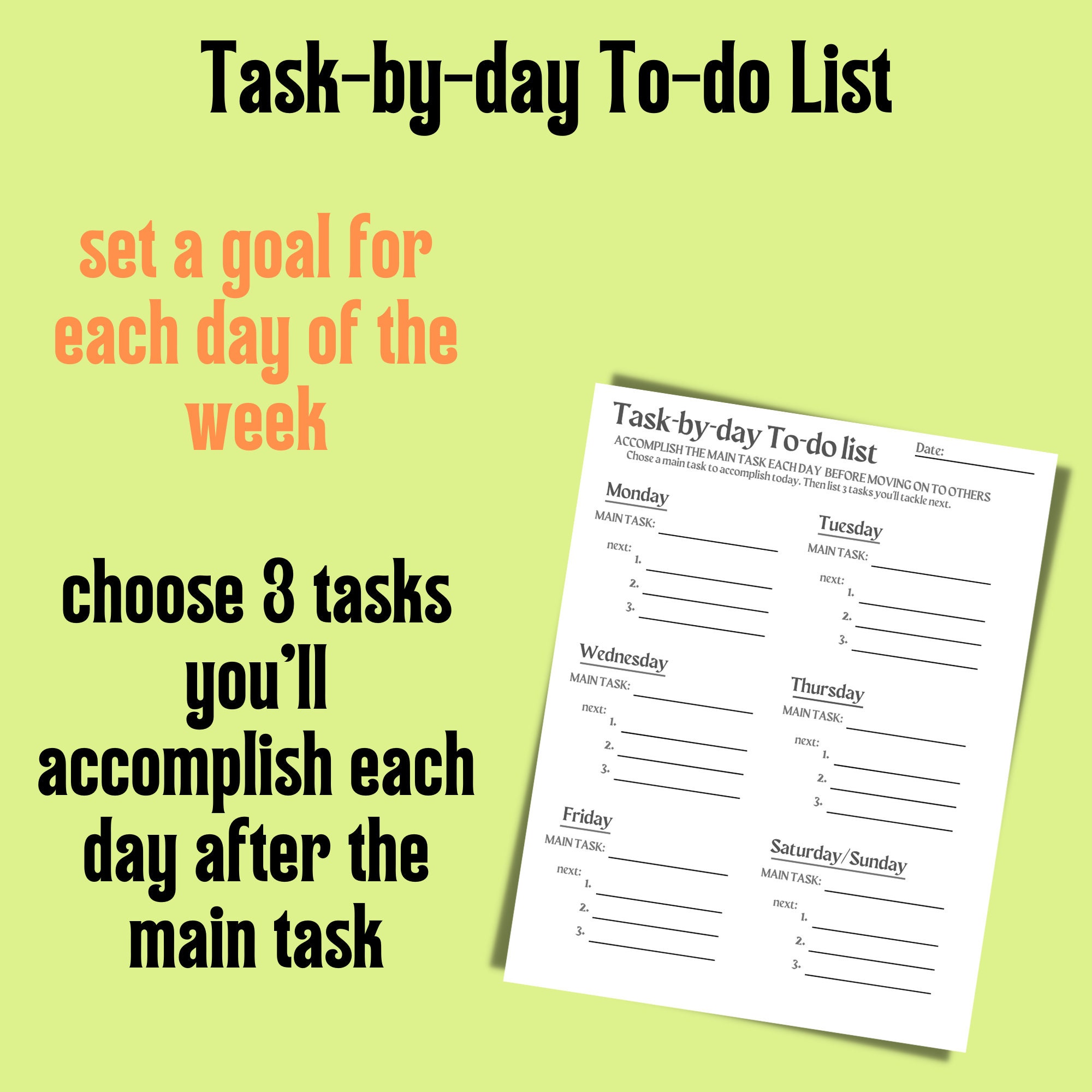 Daily Planner Printable to Do Lists Organizer Task Tracker - Etsy