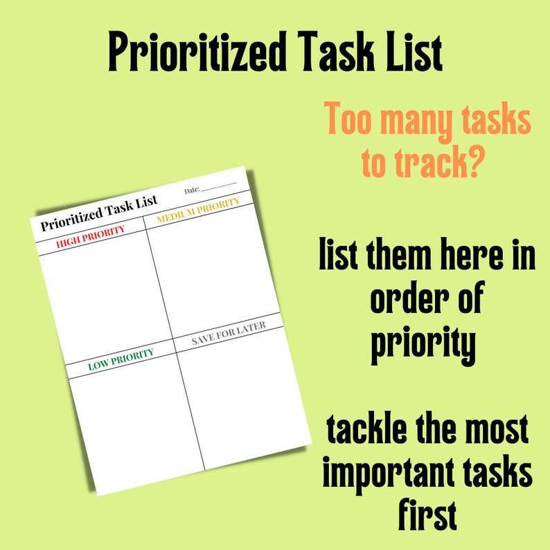Daily Planner Printable to Do Lists Organizer Task Tracker - Etsy