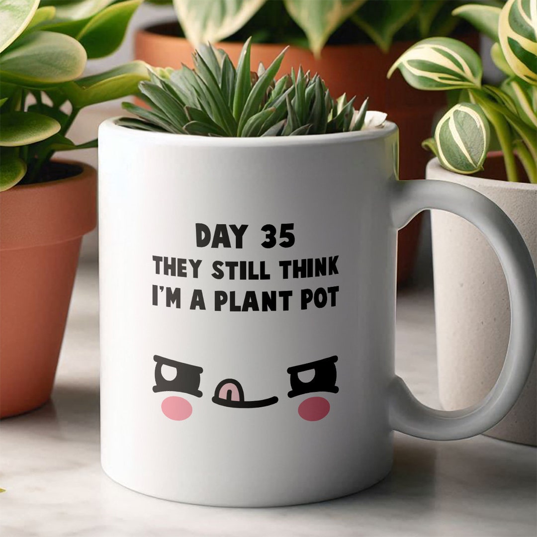 Funny Plant Pot Mug Cute Plant Pot Vase Succulents Cactus Funny Cachepot Ceramic Mug the Still ...