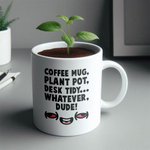 Funny Plant Pot Mug Cute Plant Pot Vase Cactus and Succulents Funny Cachepot Ceramic Mug ...