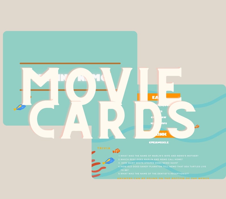 10 Fun Date Night Movie Menus, Date Cards, Family Movie, Themed Date ...