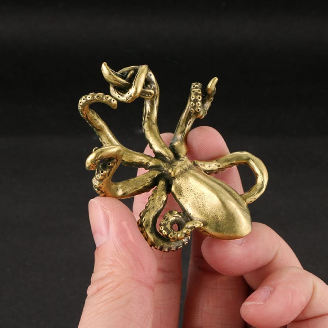 Antique Chinese Vintage Solid Brass Octopus Statue Sculpture Collection ...