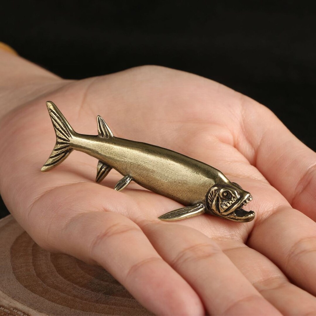 Antiqued Chinese Solid Brass Prehistoric Creature Swordfish Statue ...