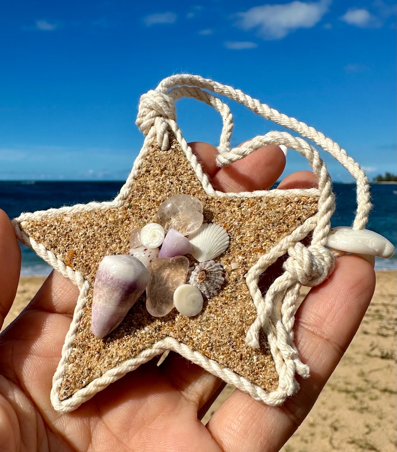 Purple Shells & Rose Quartz Star Ornament - Etsy