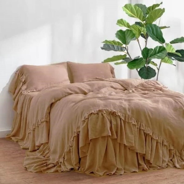 Linen Ruffle Duvet Cover - Etsy