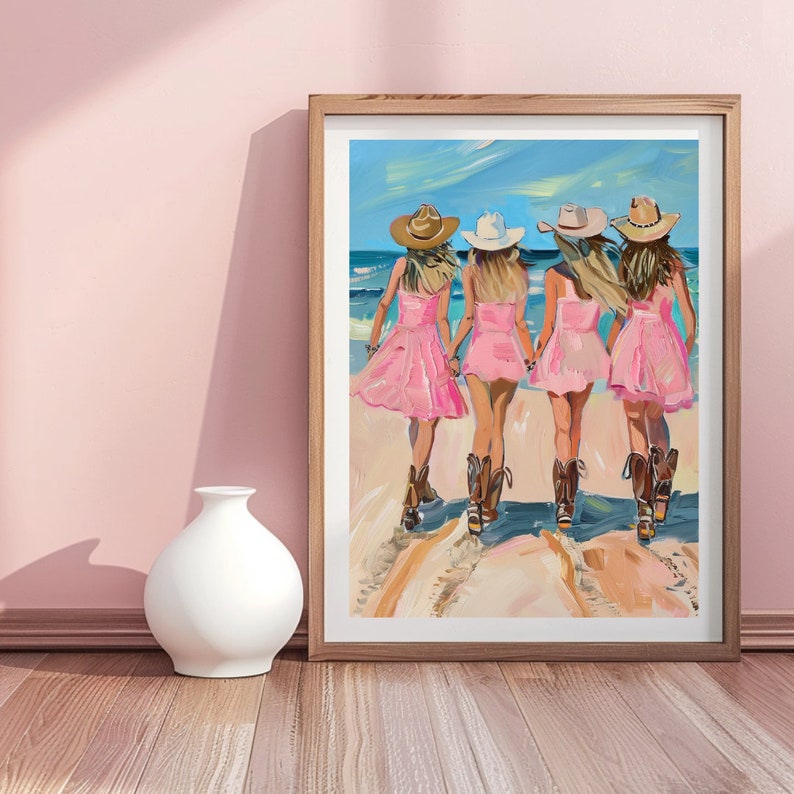 Coastal Cowgirls DIGITAL DOWNLOAD Art Print - Western Beach Vibes Howdy ...