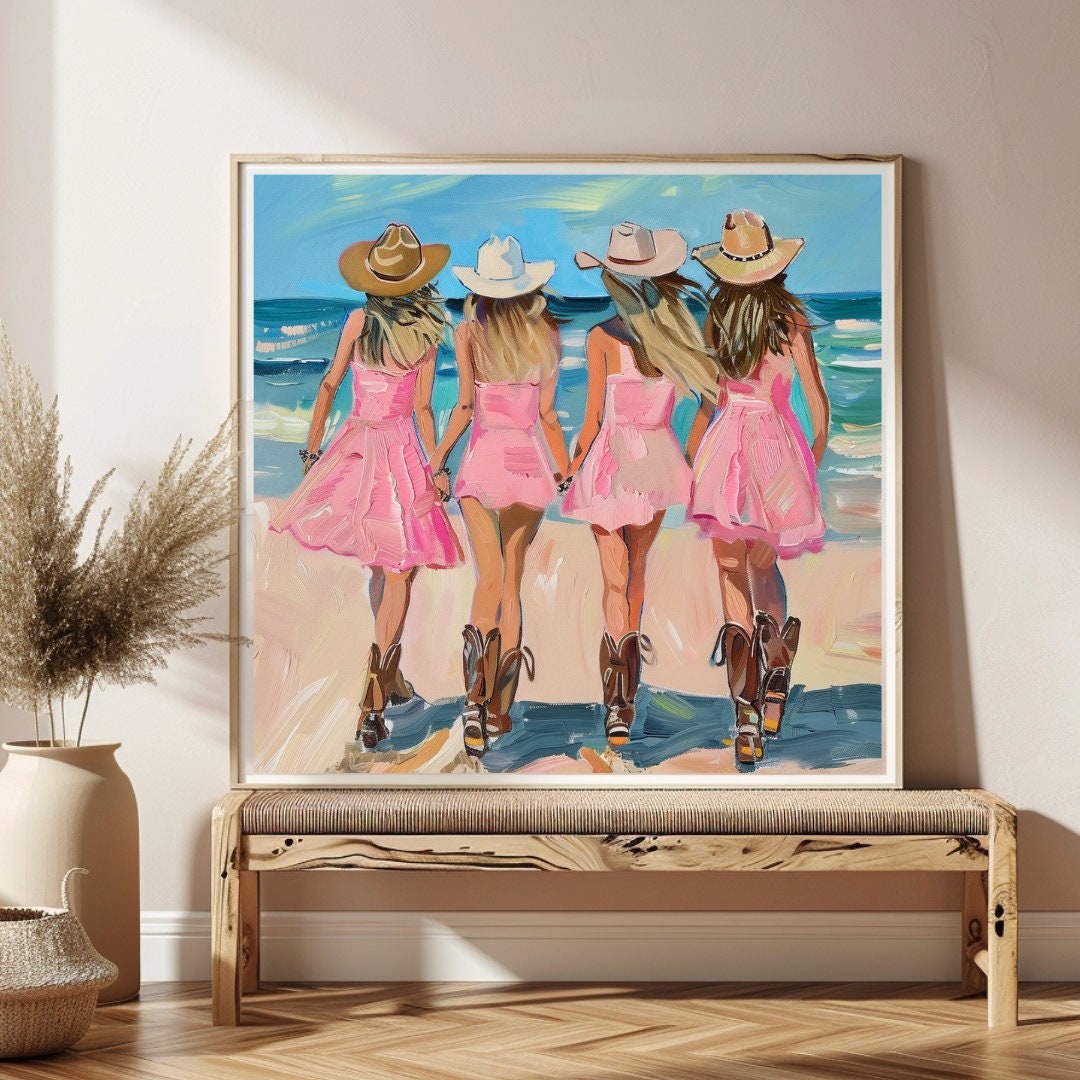 Coastal Cowgirls DIGITAL DOWNLOAD Art Print - Western Beach Vibes Howdy ...