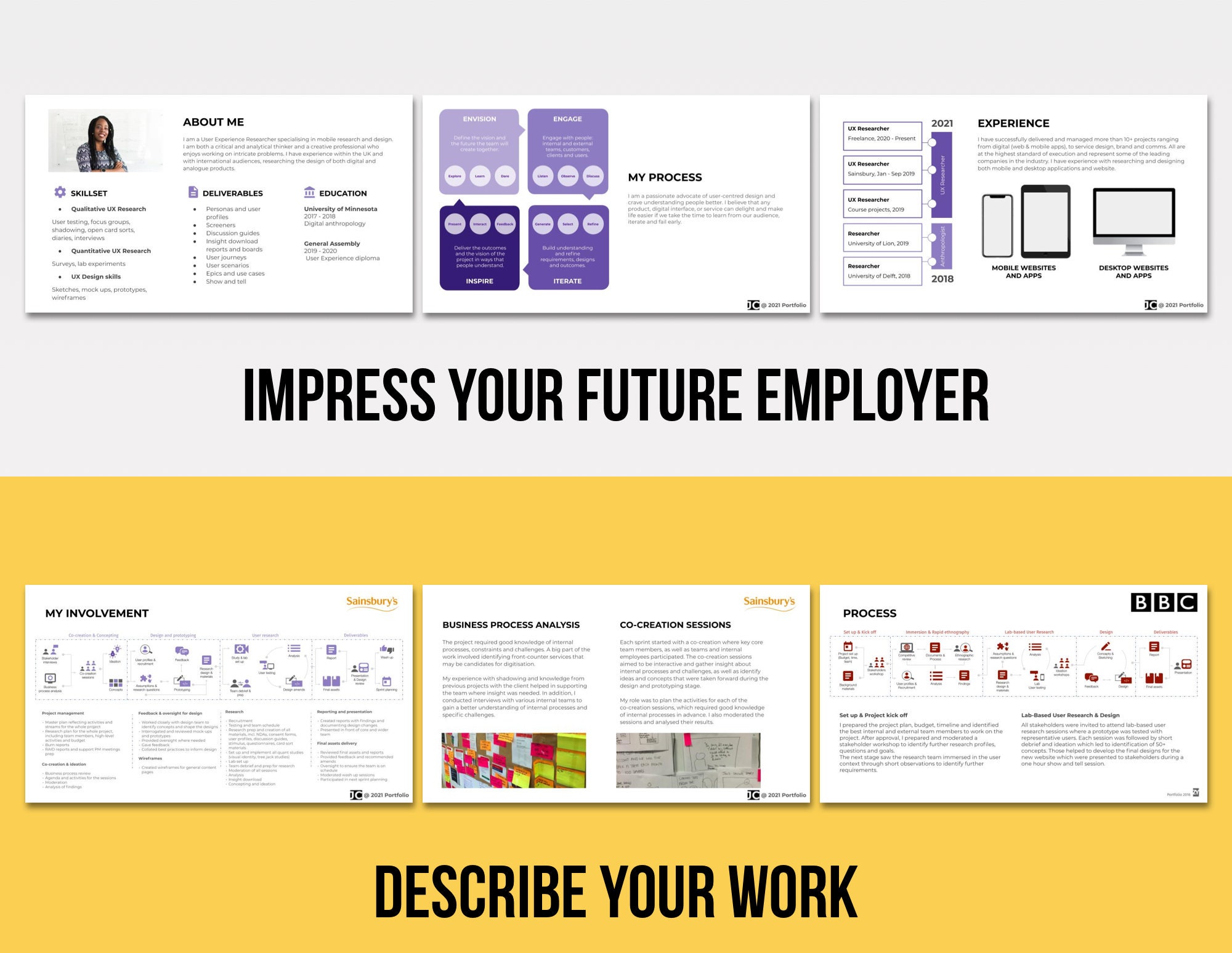 UX Research Portfolio Power Point Template, UX Design Portfolio ...