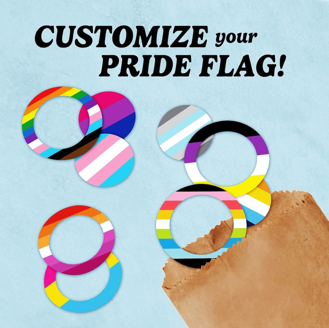 Pride Flag Ring & Circle Sticker | Mini Subtle Custom LGBTQIA+ Dots - Etsy