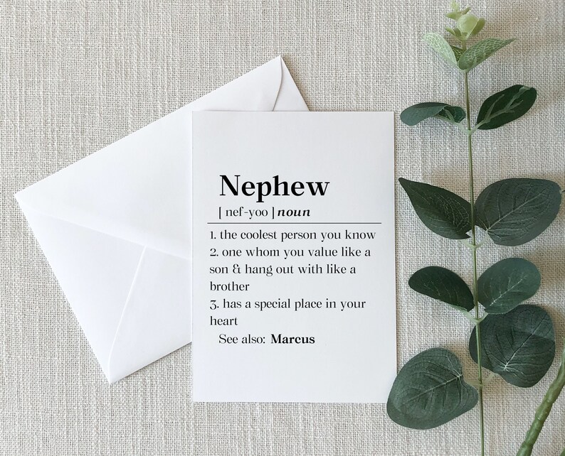 Personalized for Nephew Card, Nephew Definition Gift, Best Nephew ...