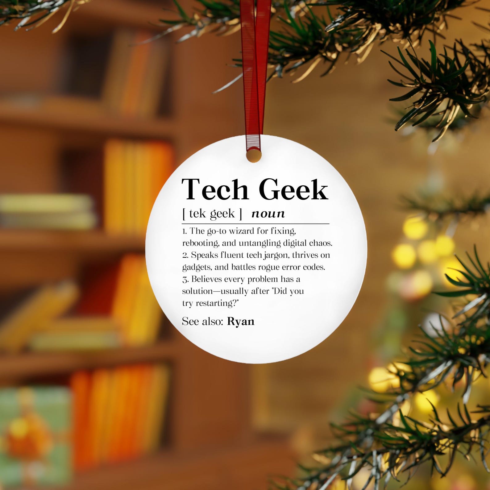 Tech Geek Ornament, Personalized Computer Guy Gift, It Staff Christmas ...