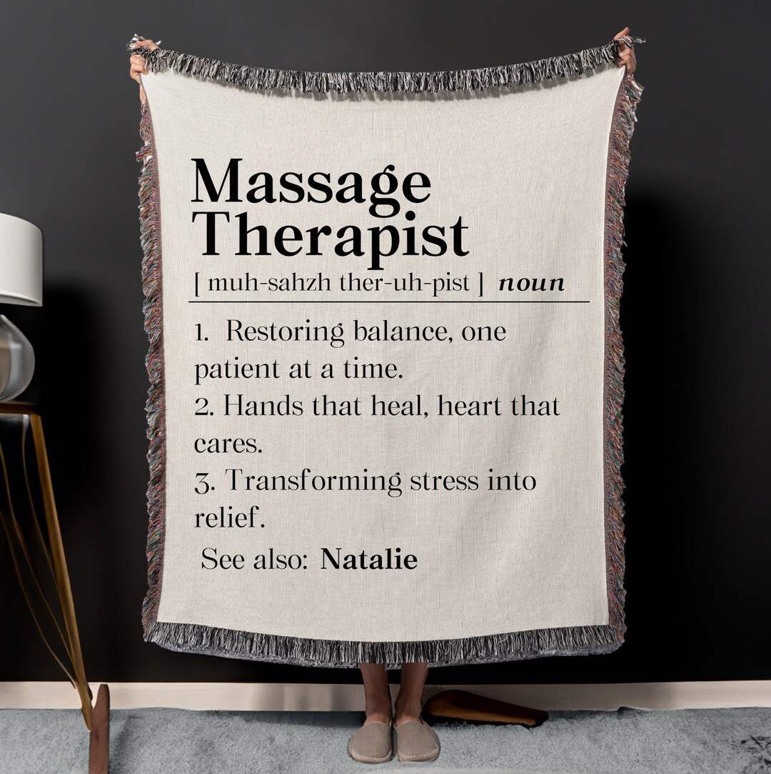 Personalized Massage Therapist Thank You Woven Blanket, New Massage ...