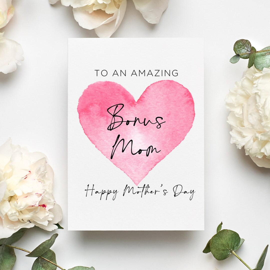 Bonus Mom Mothers Day Card, Mothers Day Card for Bonus Mom, Mother's ...