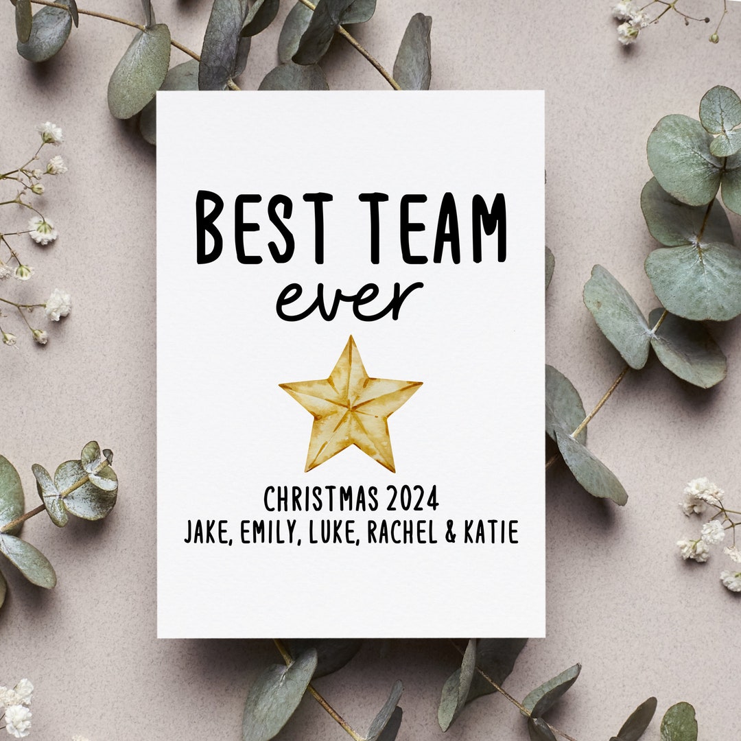 Personalized Best Team Ever Card, Christmas Team 2026 Gift, Custom ...