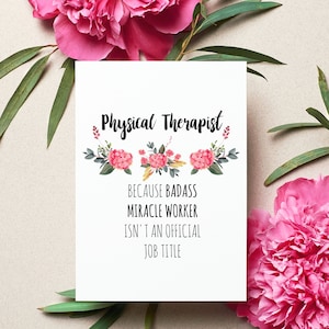Physical Therapist Card, Physical Therapist Graduation Gift, Physical ...