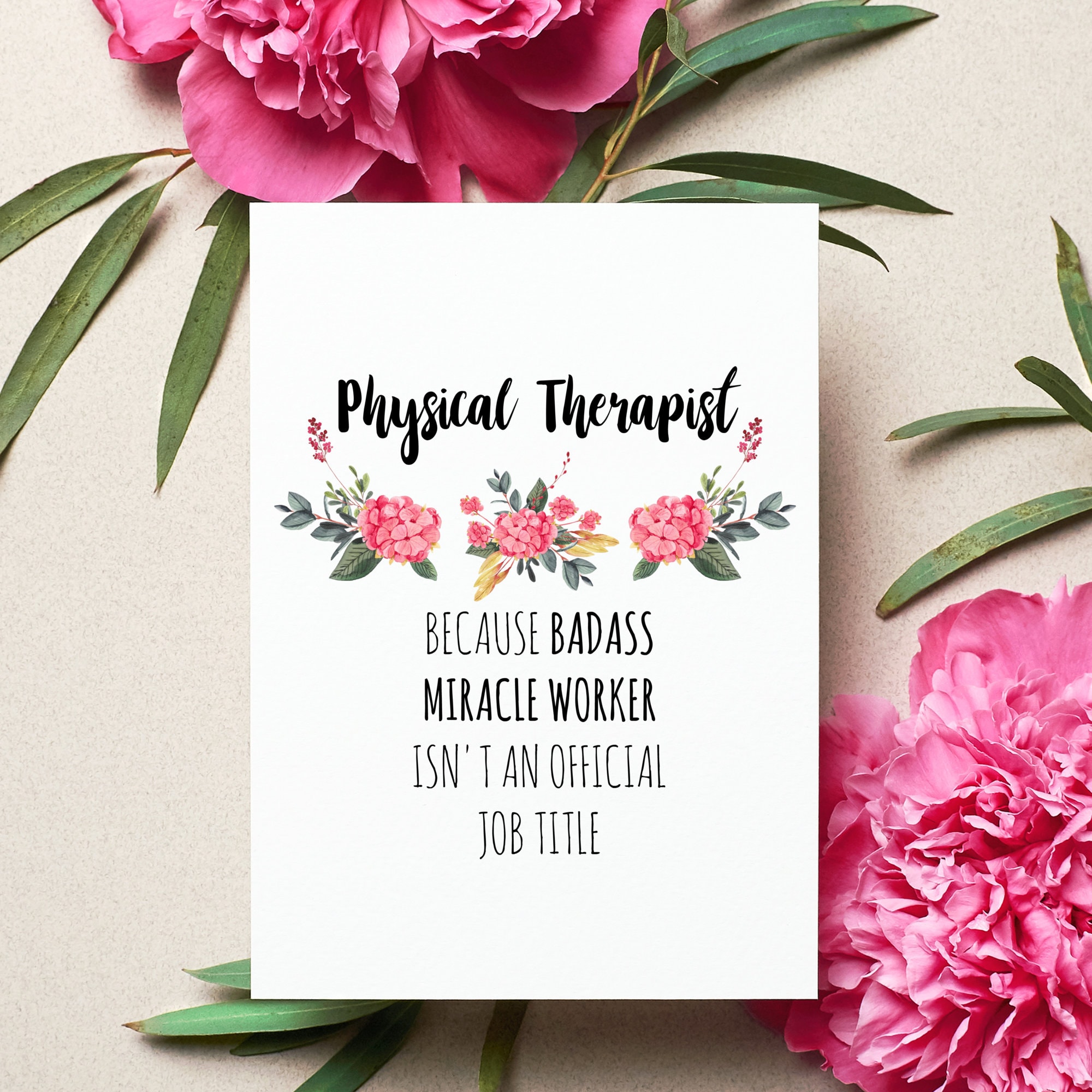 Physical Therapist Card Physical Therapist Graduation Gift - Etsy